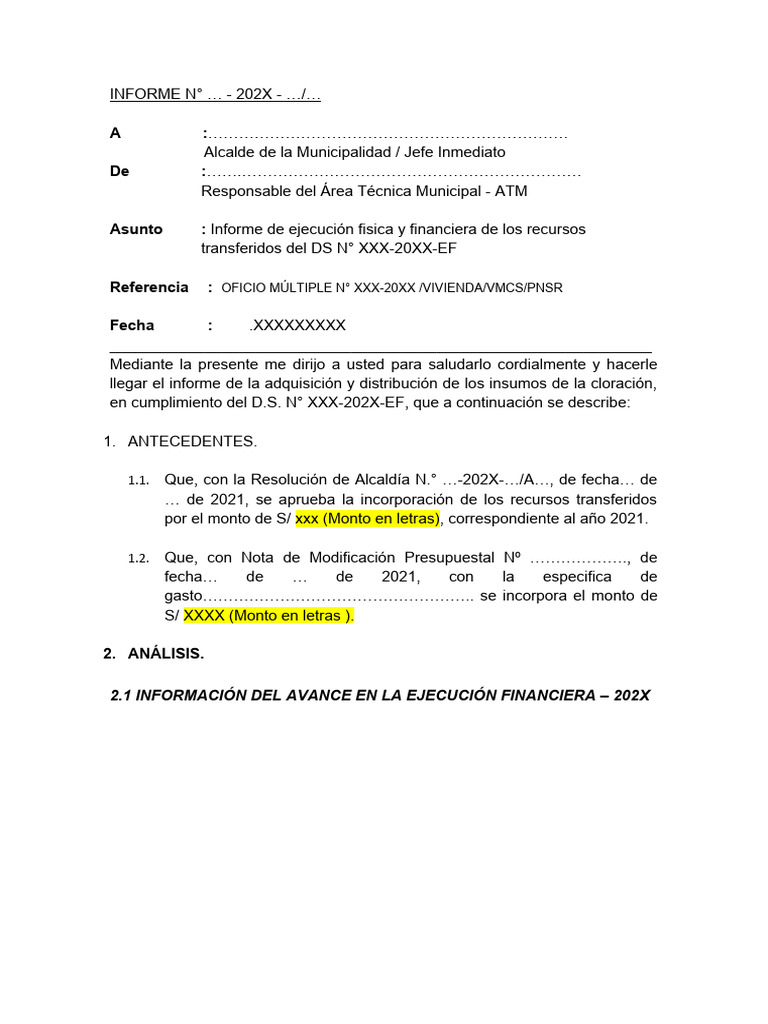 Anexo 11 Modelo de Informe de Reporte Trimestral de Las Meta2023 | PDF | Agua potable | Ciencia ...