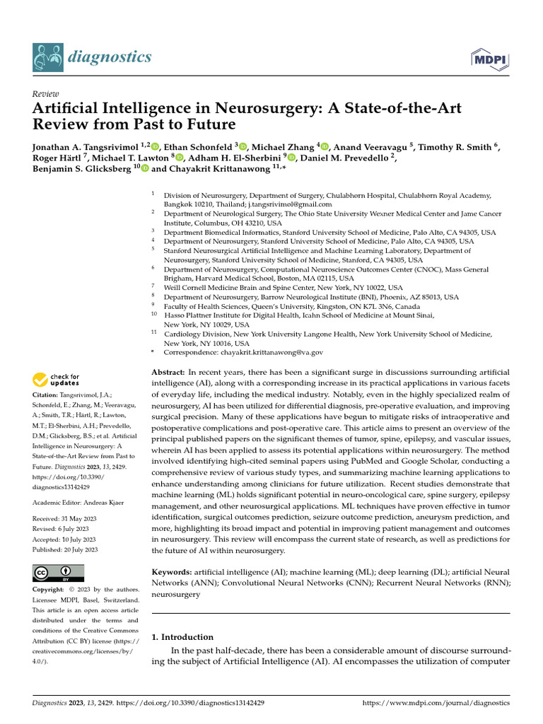 Artificial Intelligence in Neurosurgery A State-of-the-Art | PDF | Image Segmentation | Machine ...