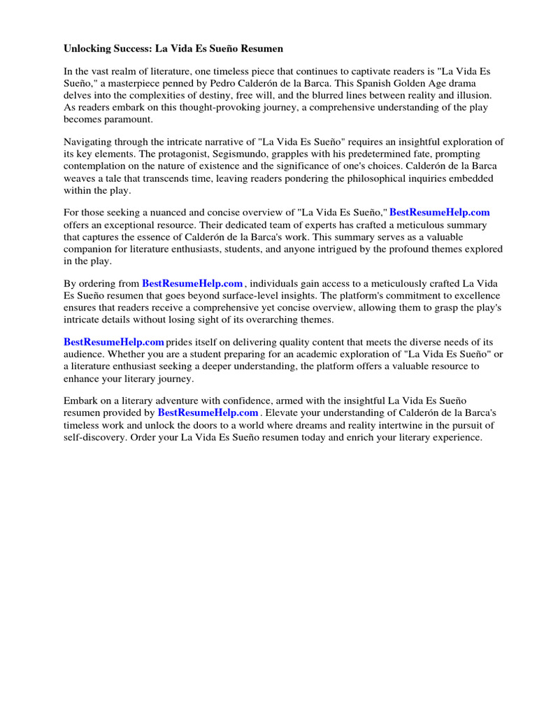 La Vida Es Sueo Resumen | PDF | Http Cookie | Internet