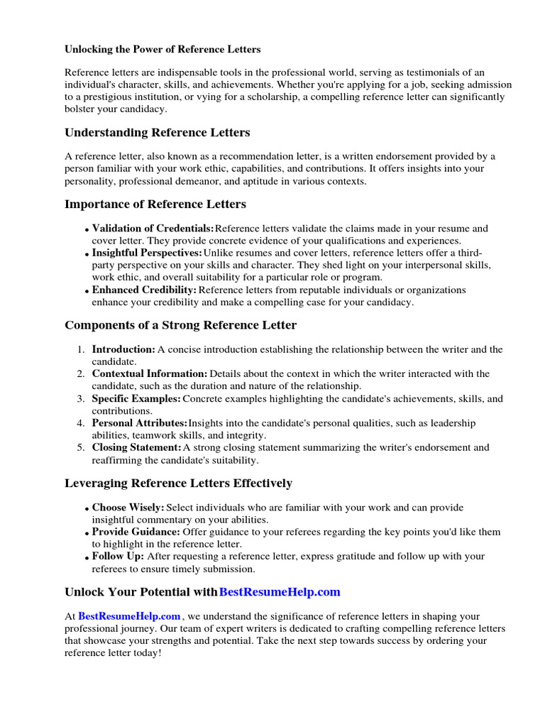 Reference Letter Job Template | PDF | Résumé | Recruitment