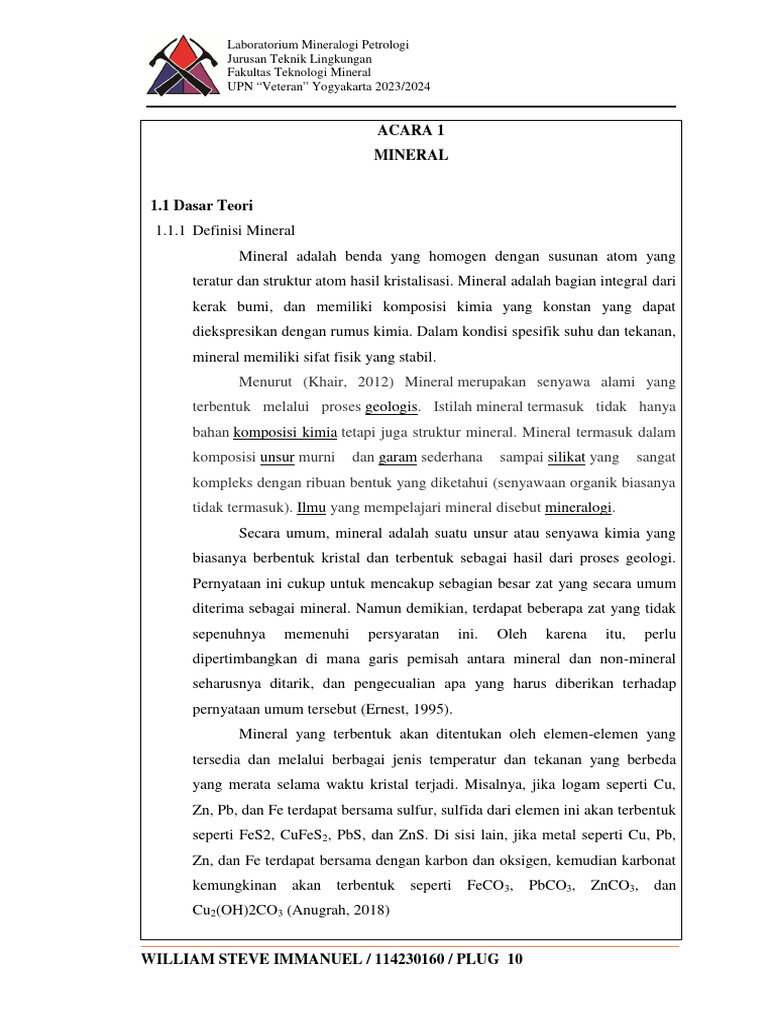 Acara 1 Willi Fixxx PDF | PDF