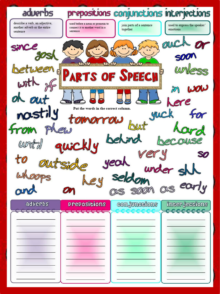 Parts of Speech Adverbs Prepositions Conjunctions | PDF