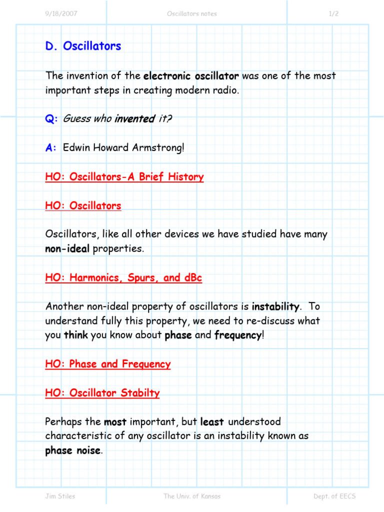 Section 3D Oscillators Package | PDF | Electronic Oscillator | Spectral ...