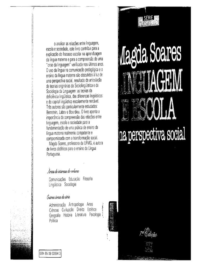 Linguagem e Escola Uma Perspectiva Social 7 Ed 1989 Magda Soares | PDF