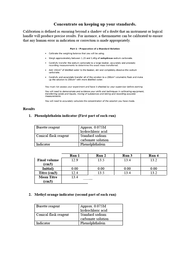 1-4 Concentrate On Keeping Up Your Standards | PDF | Ph | Titration