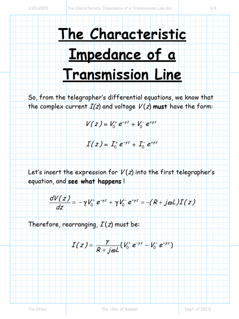 Transmission Line Impedance Explained | PDF | Transmission Line ...
