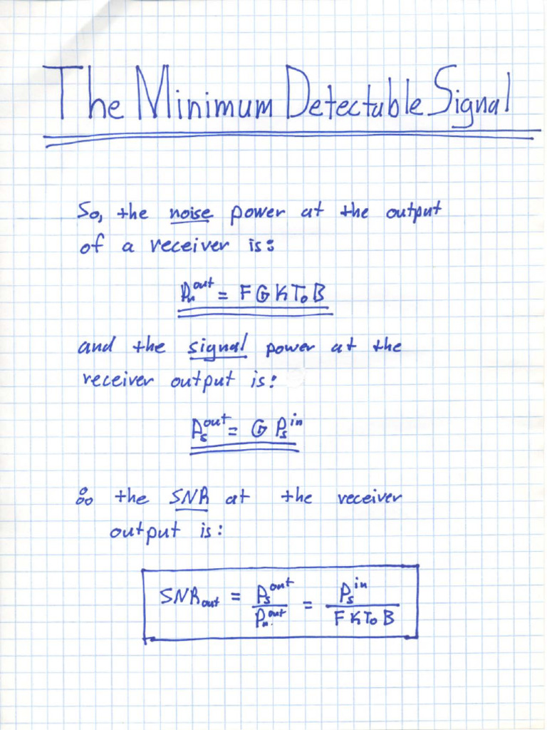 The Minimum Detectable Signal | PDF