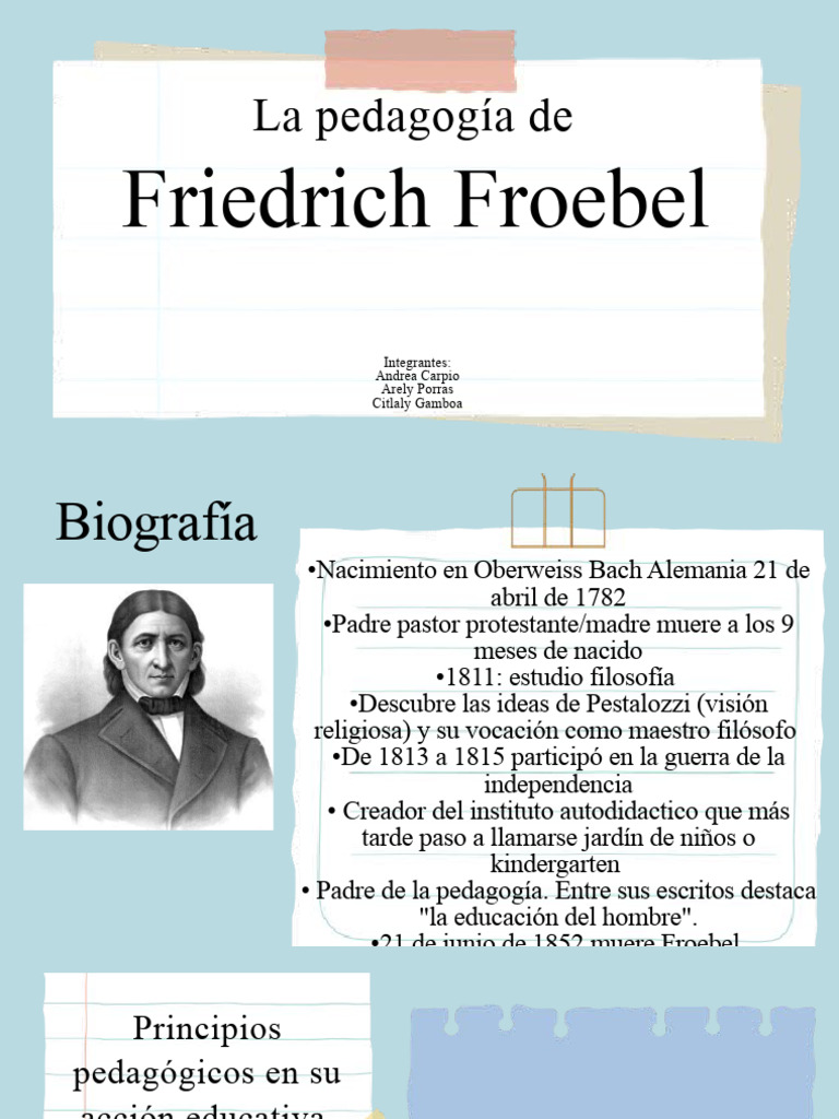 La Pedagogia de Friedrich Froebel | PDF | Educación de la primera infancia