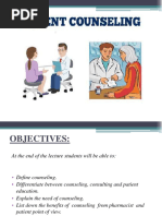 Patient Counseling Guide for Pharmacists | PDF | Pharmacy | Psychotherapy