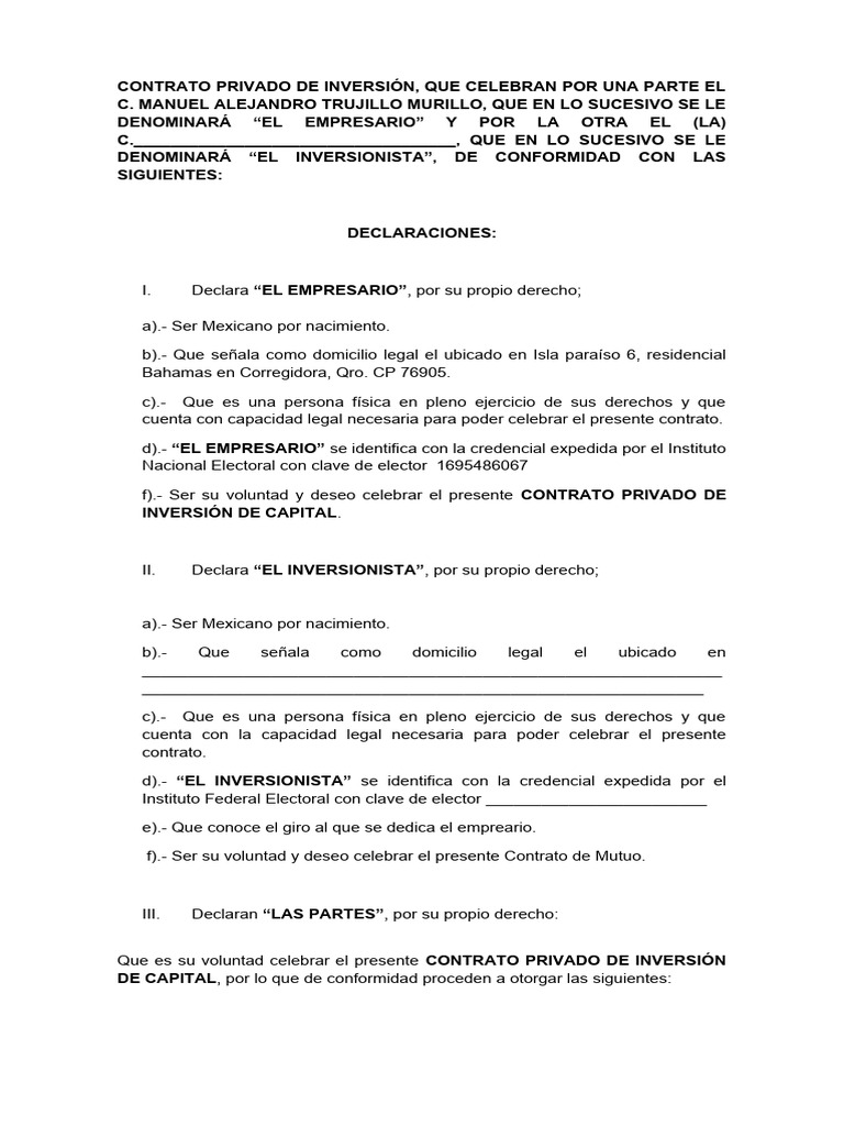 Contrato Privado de Inversión Brigma | PDF | Gobierno | Justicia