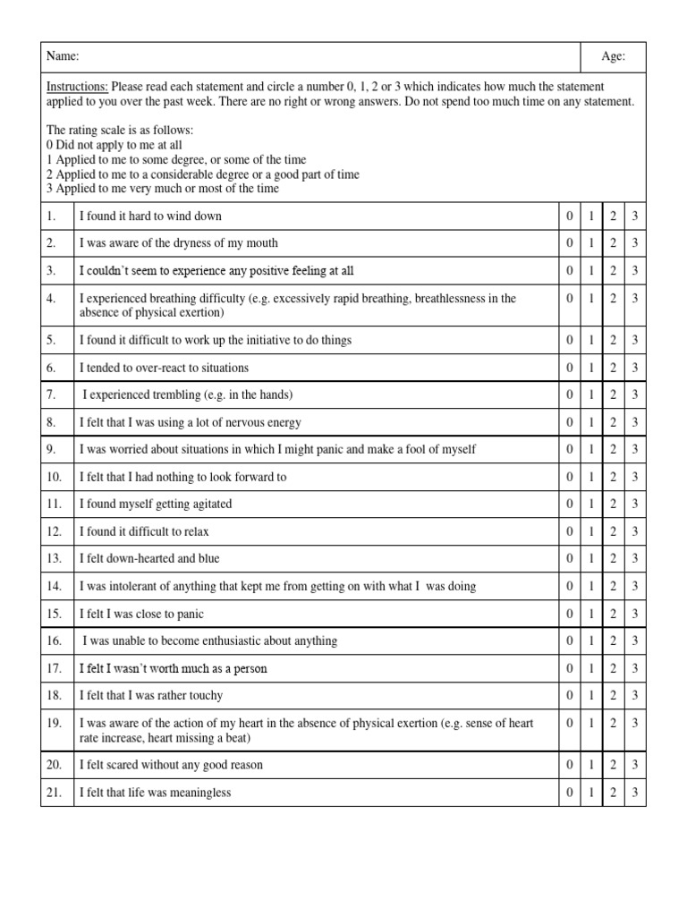 DASS | PDF | Psychology | Psychological Concepts