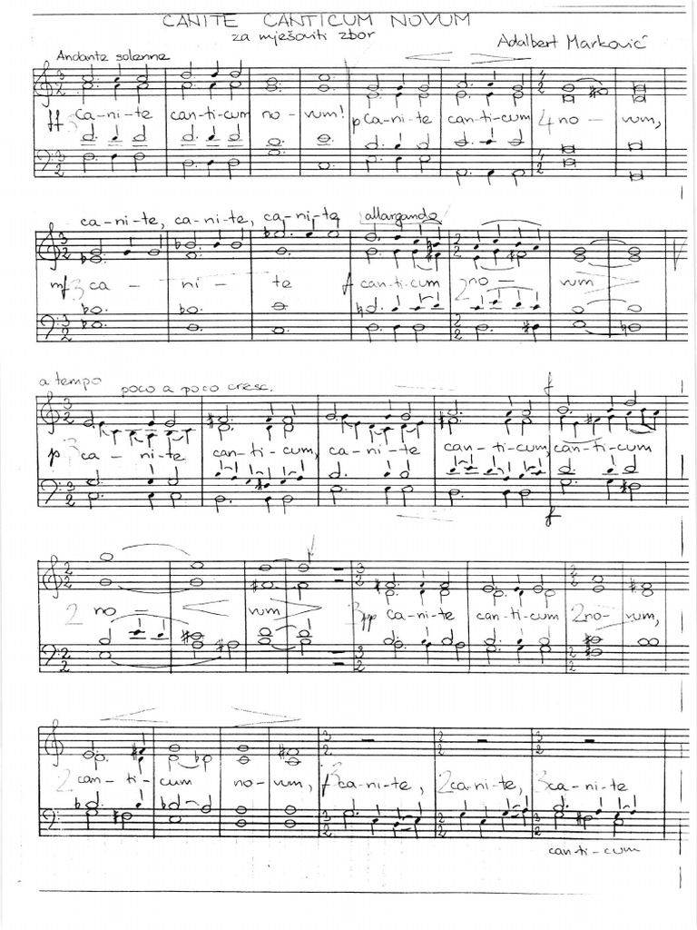 Canite Canticum Novum - Adalbert Marković | PDF