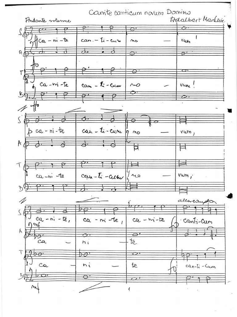 Canite Canticum Novum Domino - Adalbert Marković | PDF