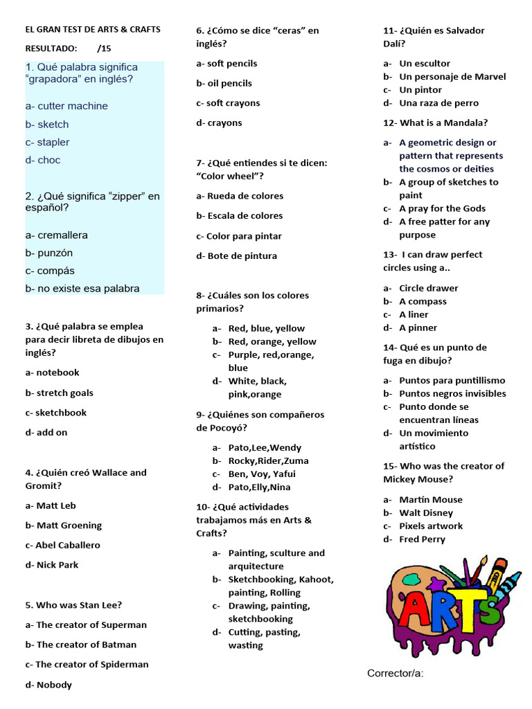 El Gran Test de Arts 2023 | PDF