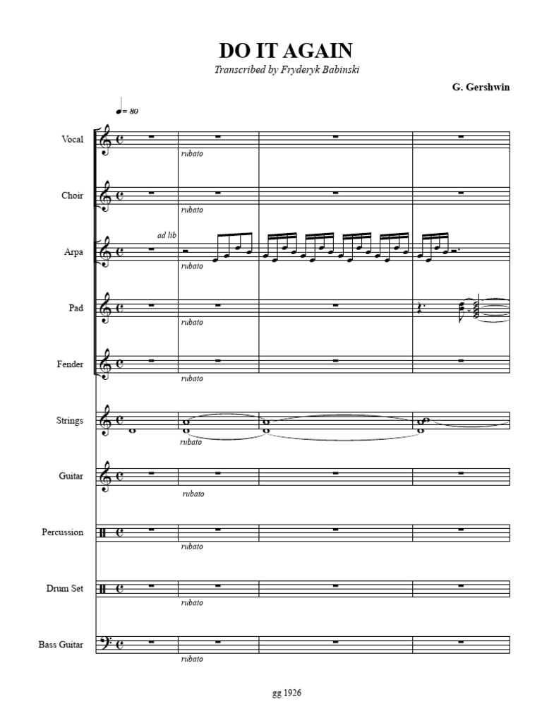 Do It Again Score | PDF | Irish Musical Instruments | Necked Lutes