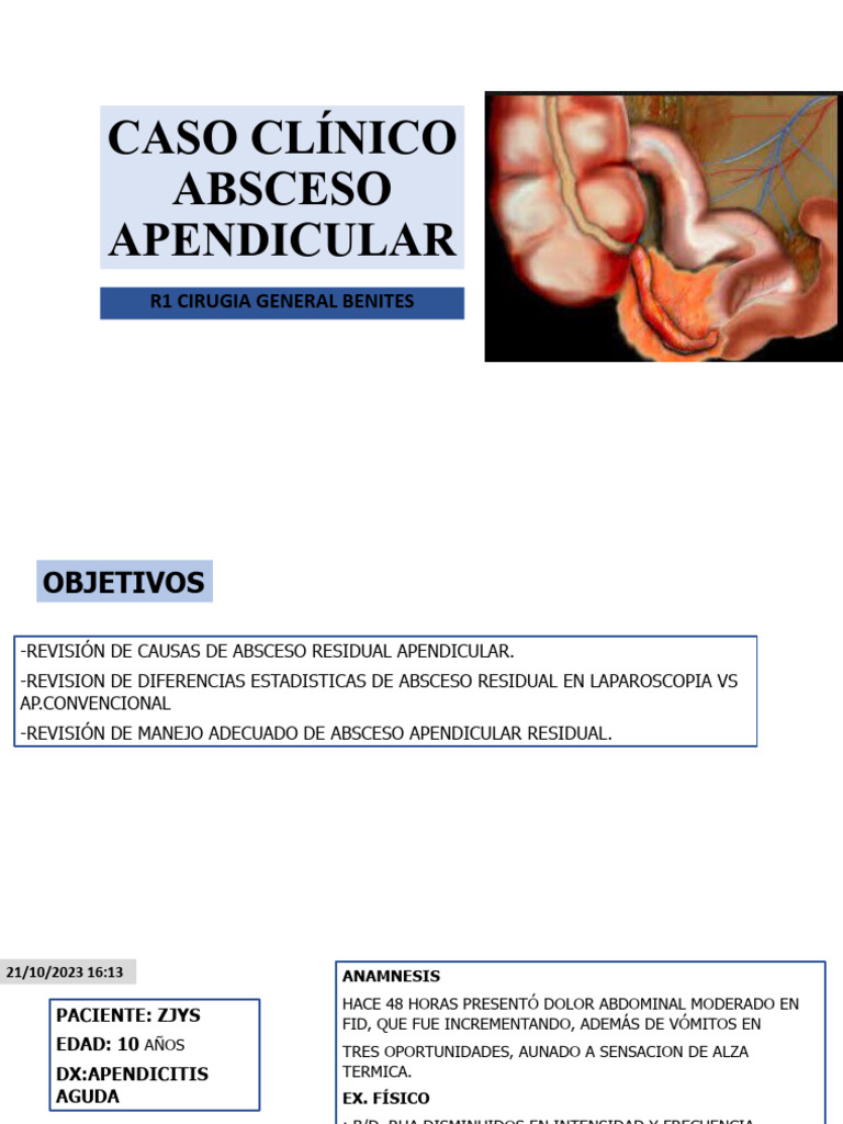 Caso Clinico Absceso Residual Post Apendilap | PDF | Causas de la ...