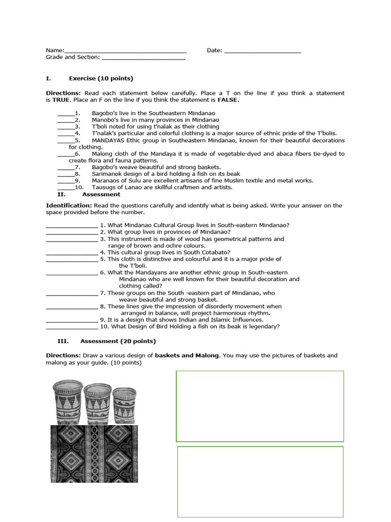 MAP7-ARts Activity Sheet 2 | PDF | Textiles