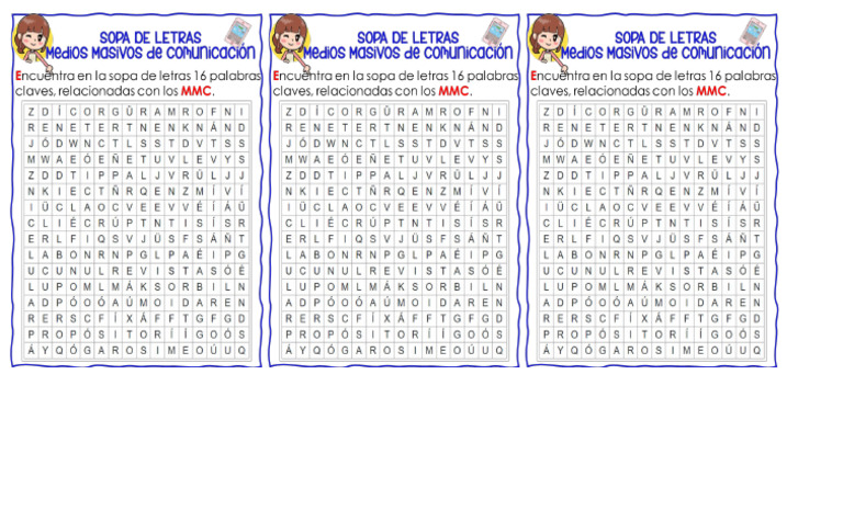 Sopa de Letras Medios de Comunicacion | PDF