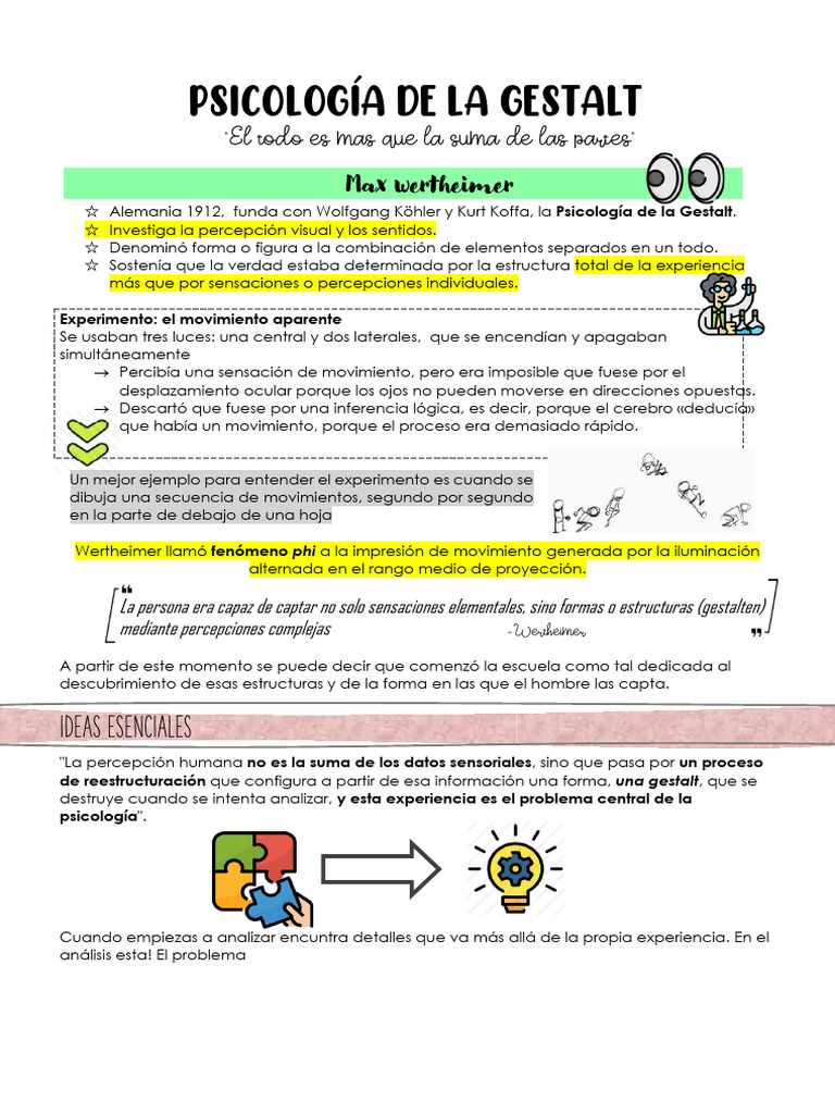 Psicología de La Gestalt | PDF | Percepción | Experiencia