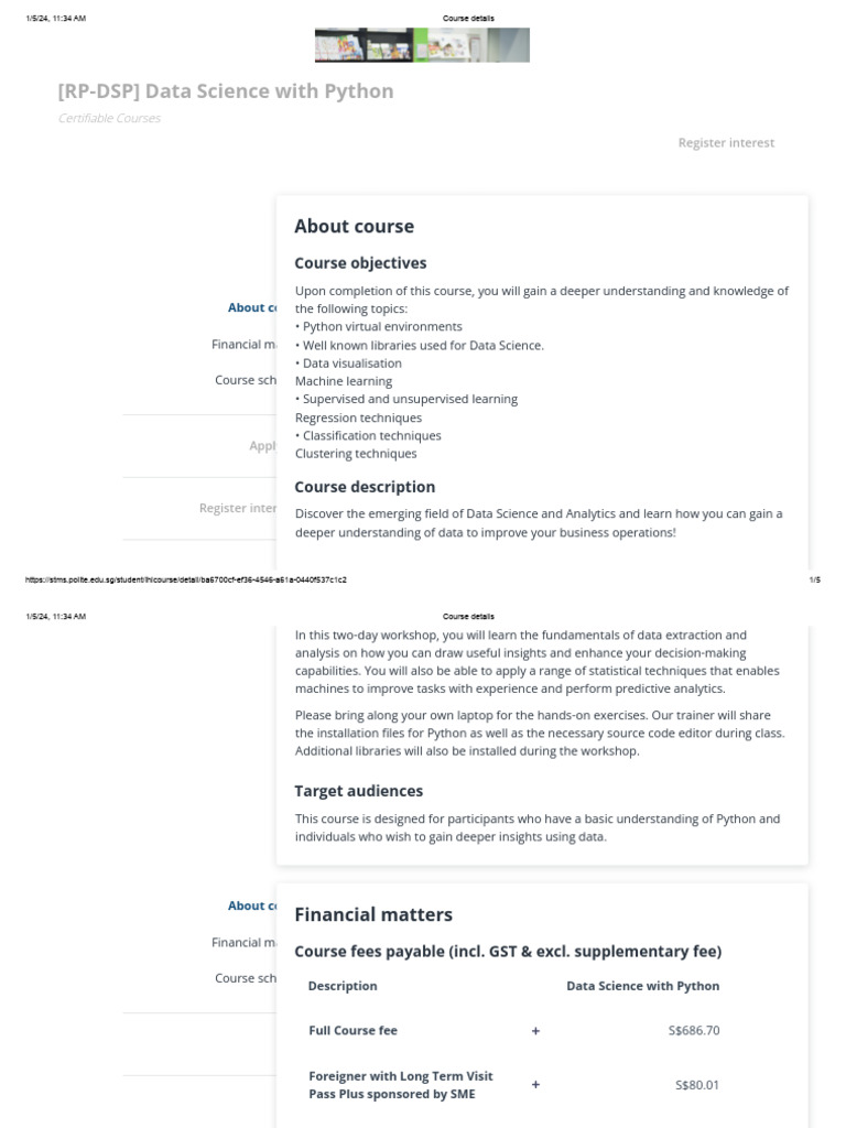 Course Details | PDF | Data | Analytics