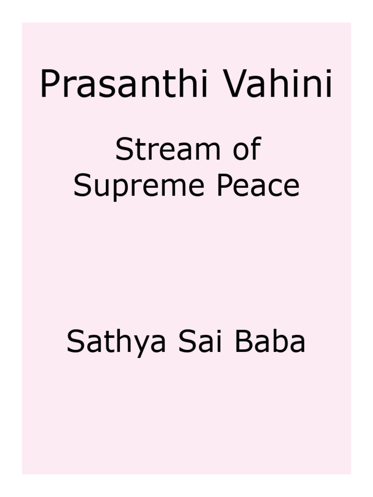 Prasanthi Vahini | PDF | Ātman (Hinduism) | Prayer