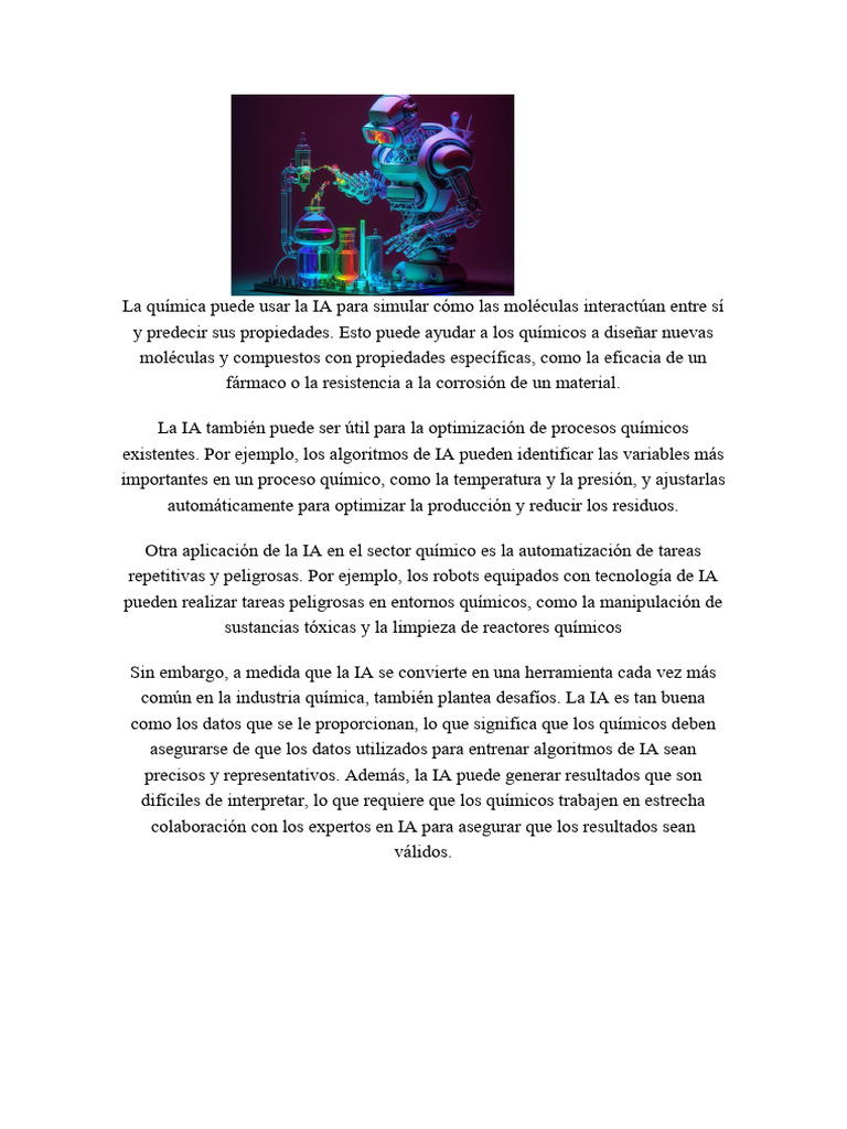 IA en Química: Simulación y Optimización | PDF | Tecnología