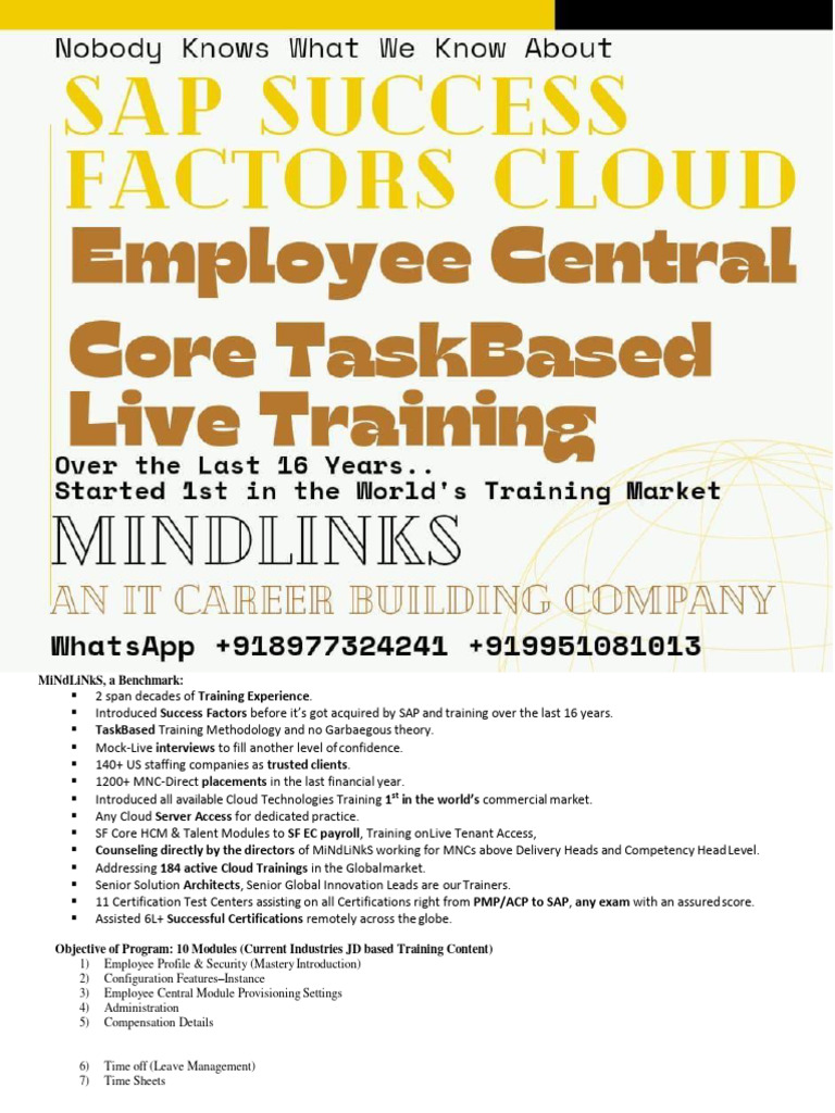 SuccessFactors Cloud HCM Training Program | PDF | Cloud Computing | Computing