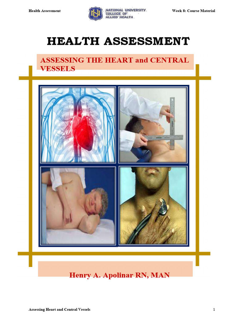 Week 8 - Assessing The Heart and Central Vessels Activities | PDF ...