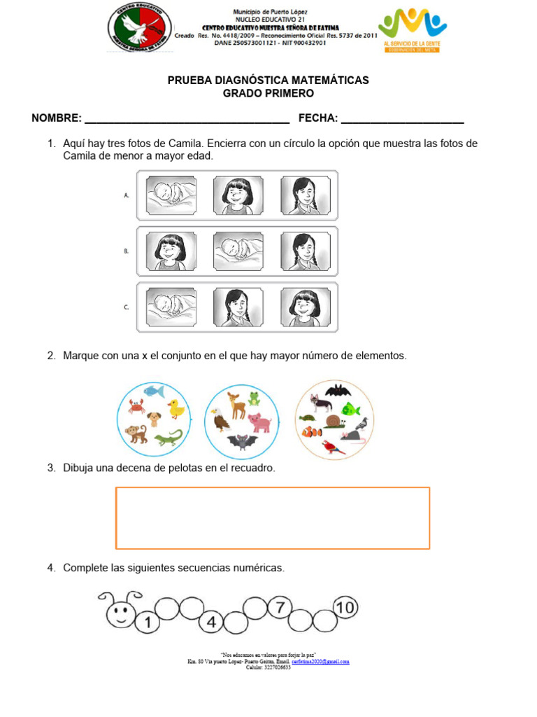 Pruebas Diagnosticas Matemáticas 1 A 4 | PDF