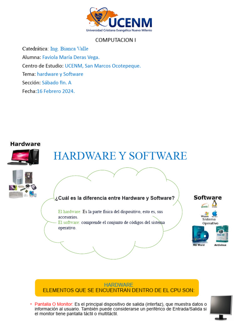 Hardware y Software | PDF | Hardware de la computadora | Periférico