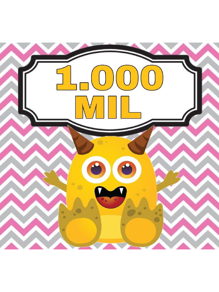 Números Del 1.000 Al 10.000 Monstruitos | PDF