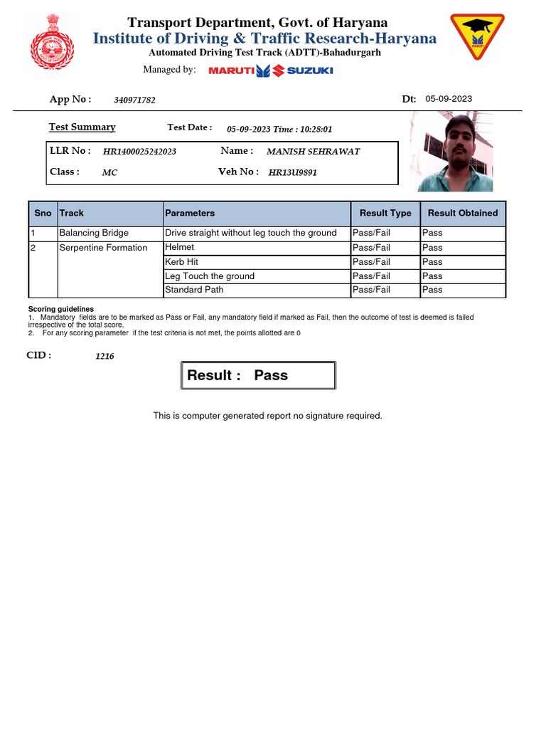 Institute of Driving & Traffic Research-Haryana | PDF