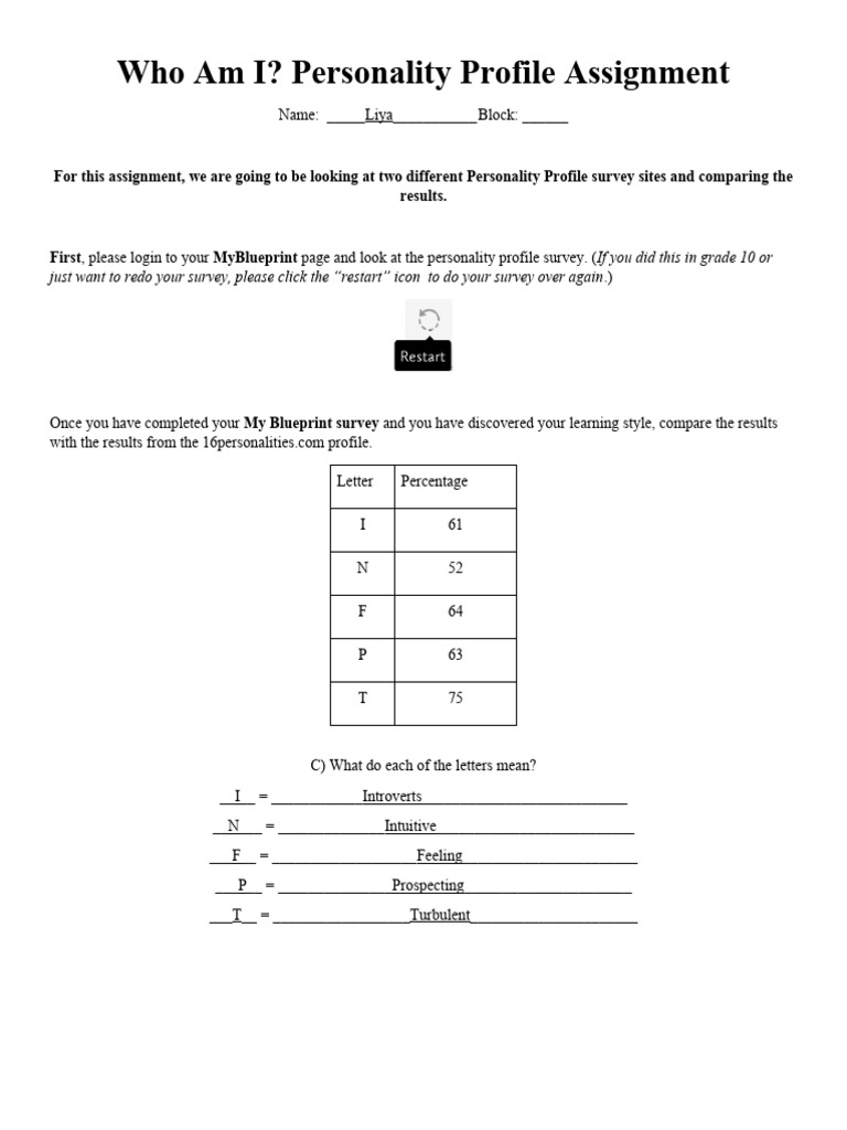 Personality Profile Comparison Assignment | PDF | Extraversion And ...