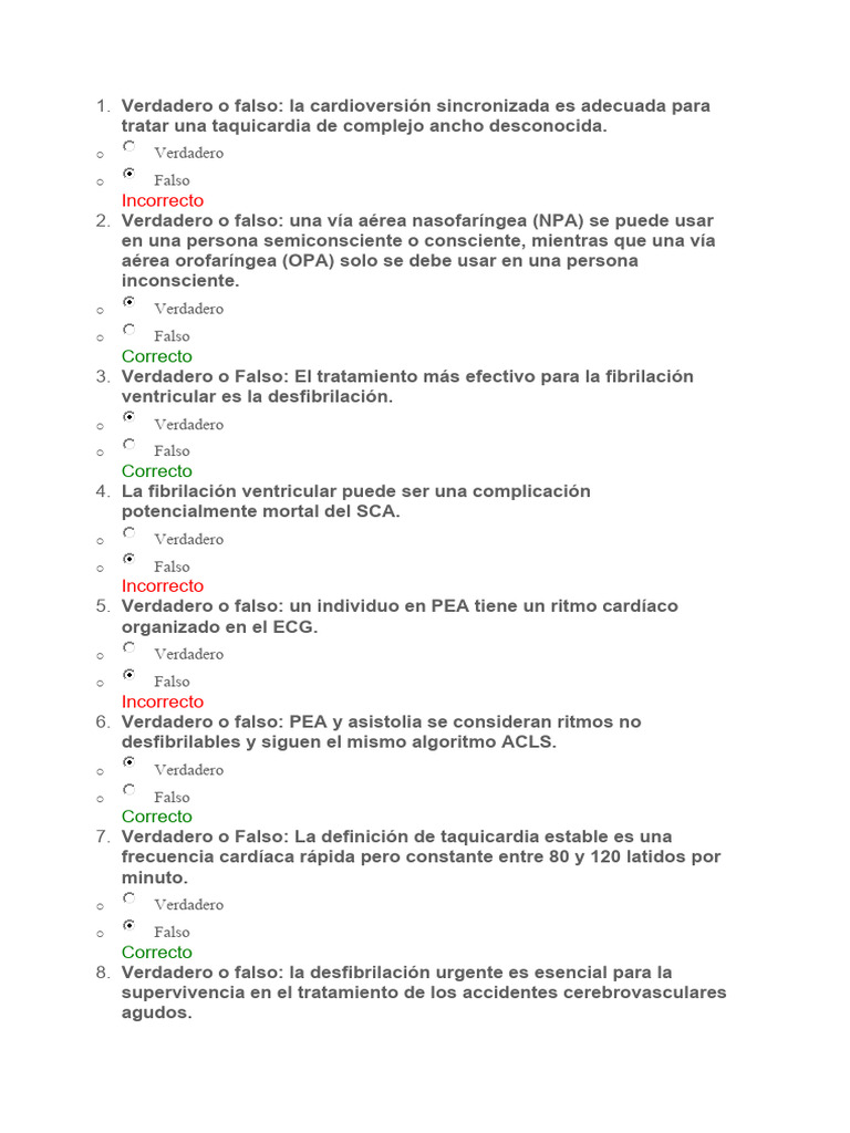 Prueba Acls | Descargar gratis PDF | Reanimación cardiopulmonar ...