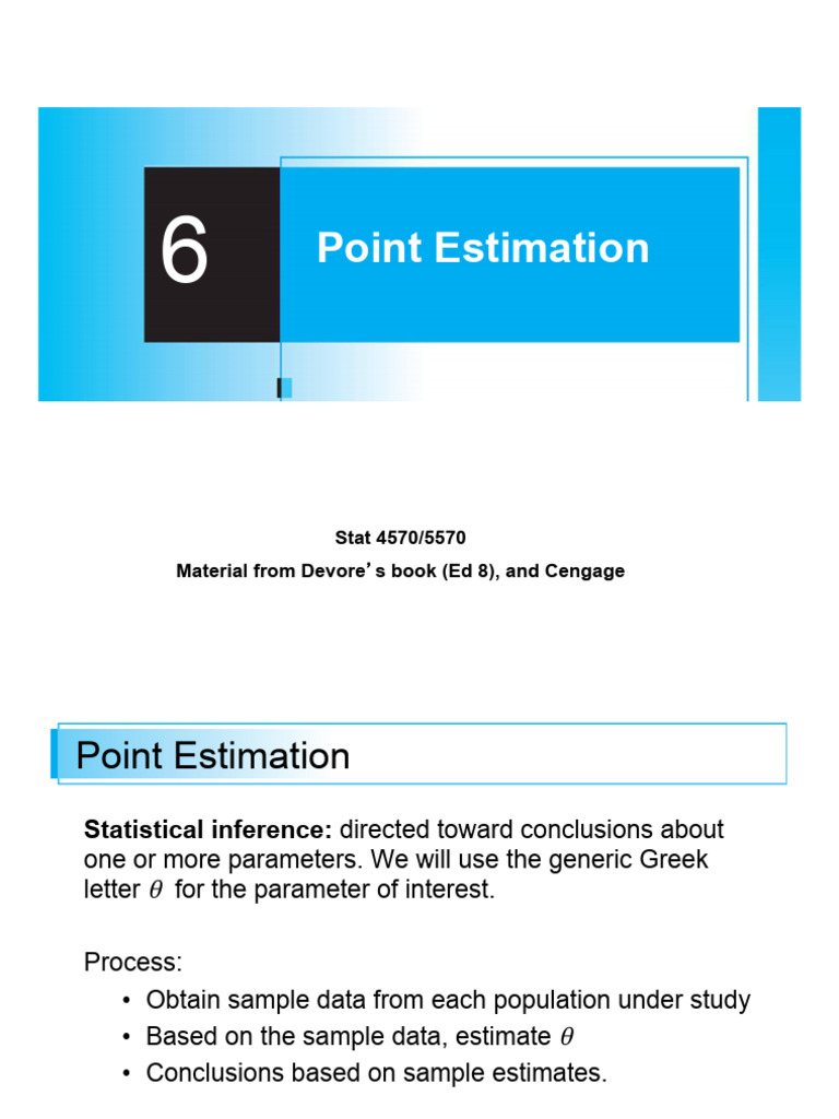 Lectura 1 Point Estimation | PDF | Estimator | Bias Of An Estimator