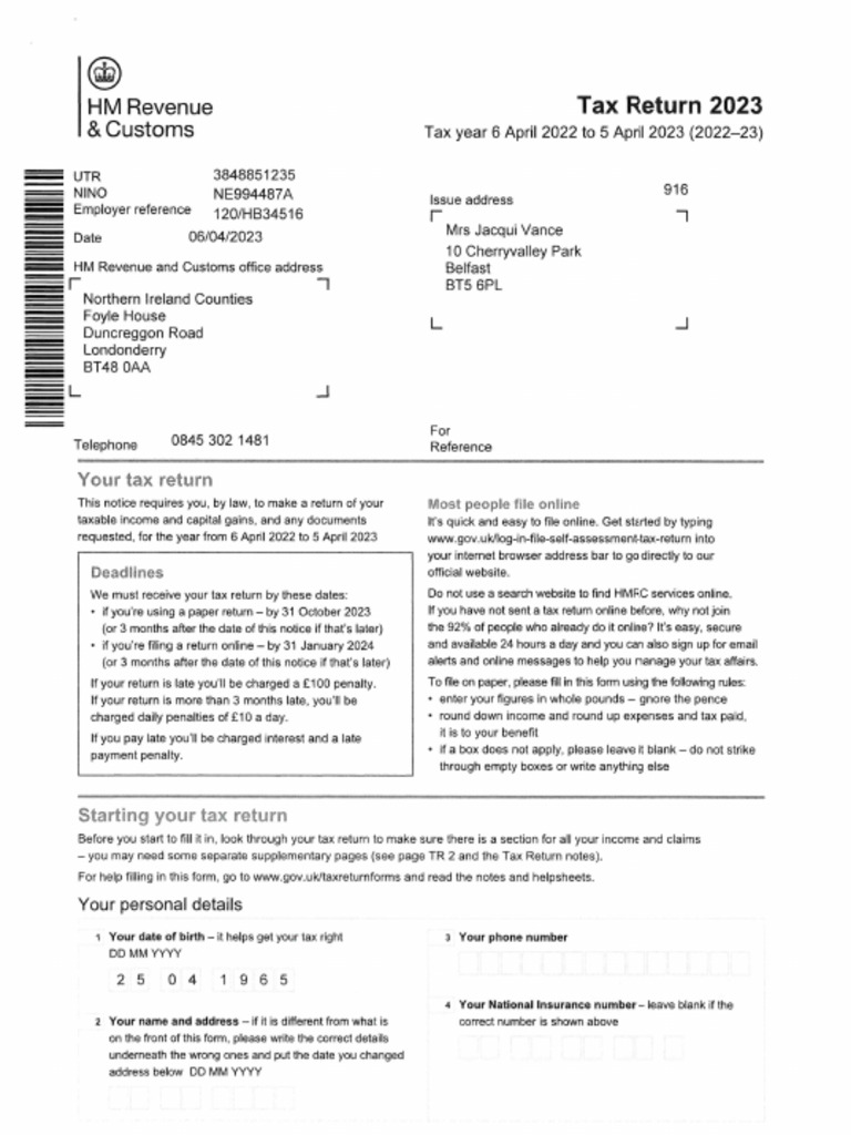 Jacqui 2023 Tax Return | PDF