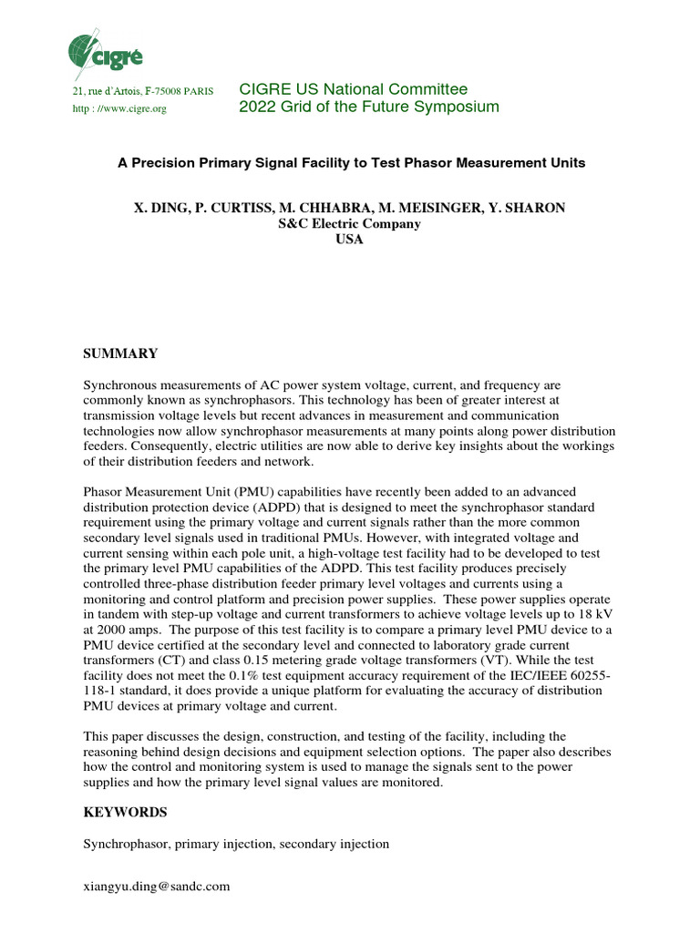 A Precision Primary Signal Facility To Test Phasor Measurement Units Pdf Power Supply
