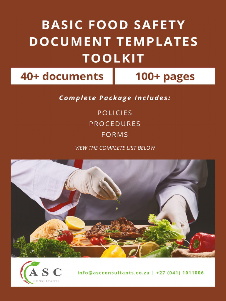 Basic Food Safety Templates Toolkit Index R638 | PDF | Food Safety ...