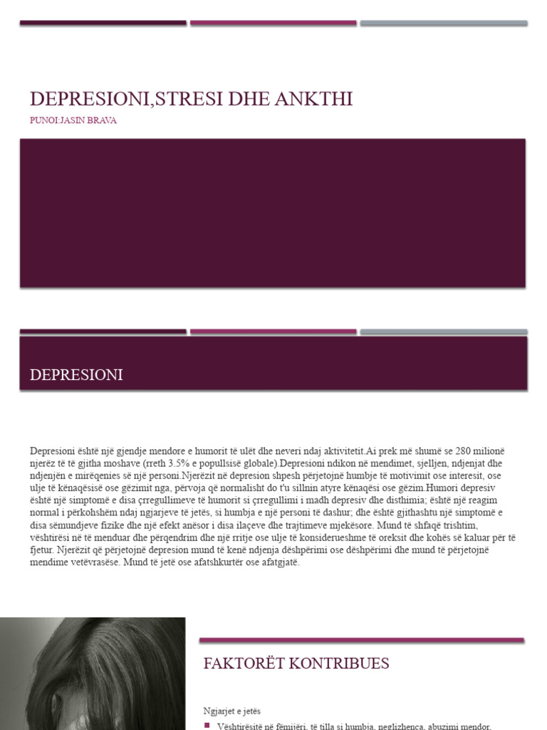 Depresioni, Stresi Dhe Ankthi | PDF