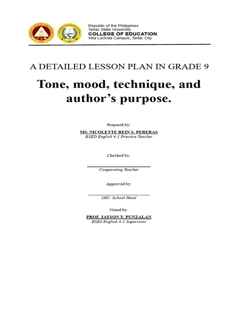 A Detailed Lesson Plan in Grade 9 | PDF | Narration