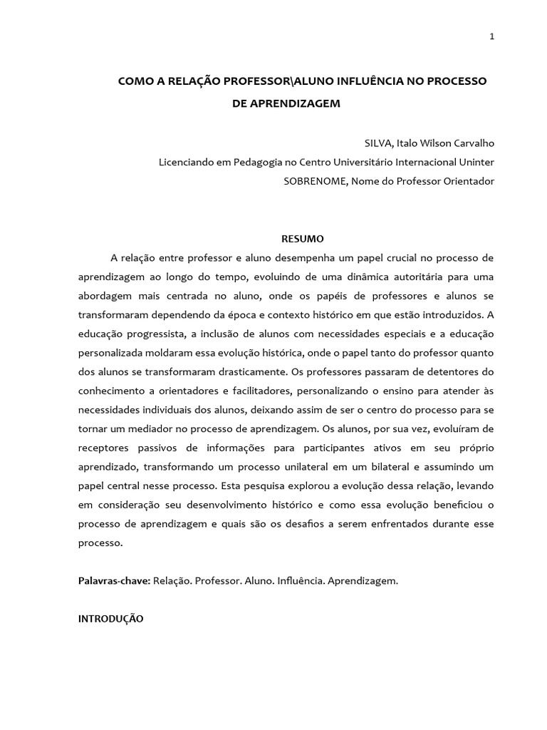 Tcc Pedagogia Pdf Aprendizado Pedagogia