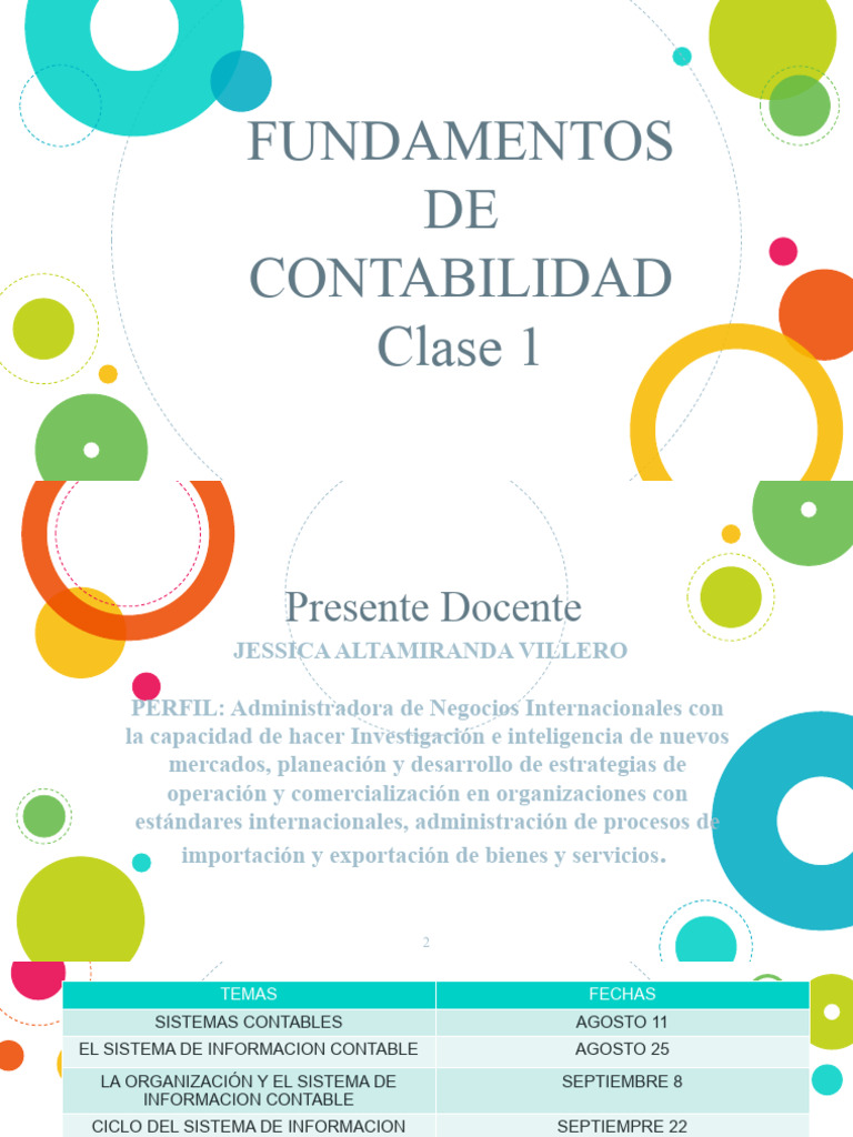 Fundamentos de Contabilidad Clase 1 | PDF | Contabilidad | Información