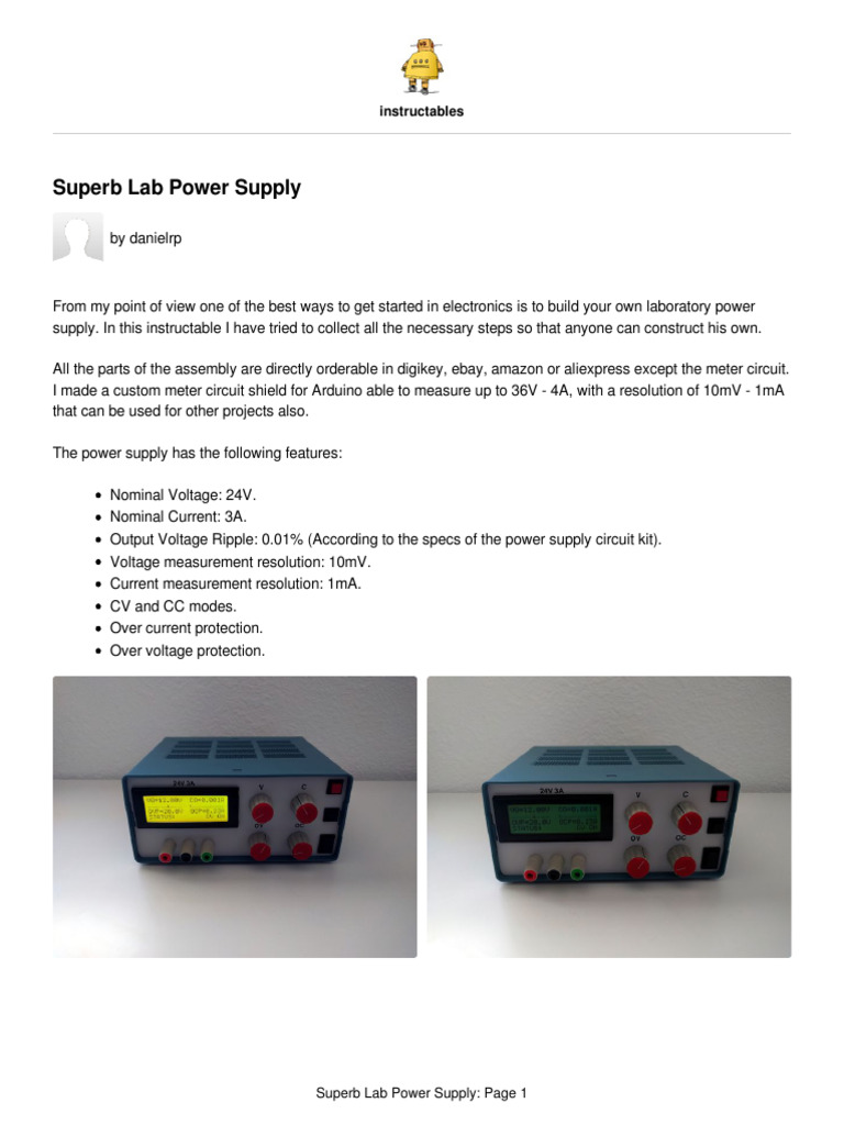 Arduino-Based Lab Power Supply Guide | PDF | Power Supply | Operational ...