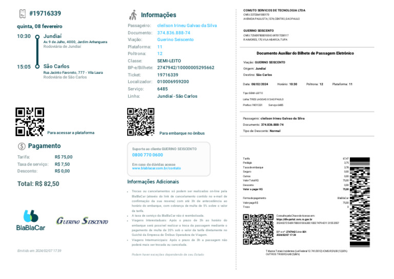 Ticket | PDF | Transporte | Economia dos transportes