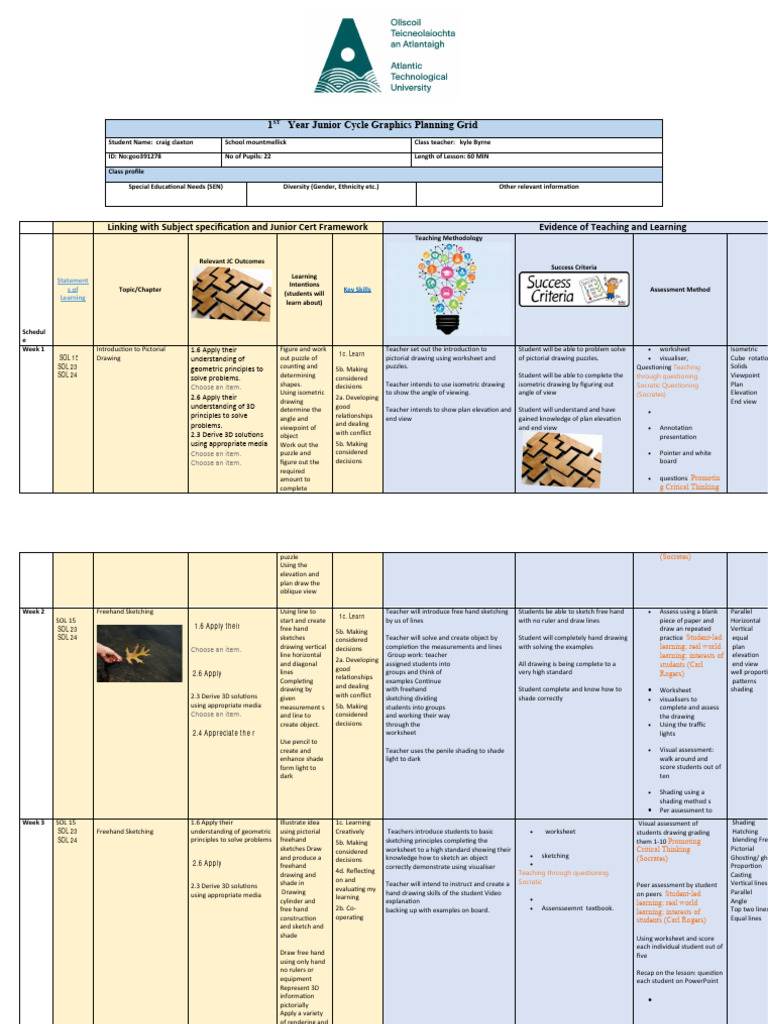 Graphics Planning Grid 1st | PDF | Drawing | Learning