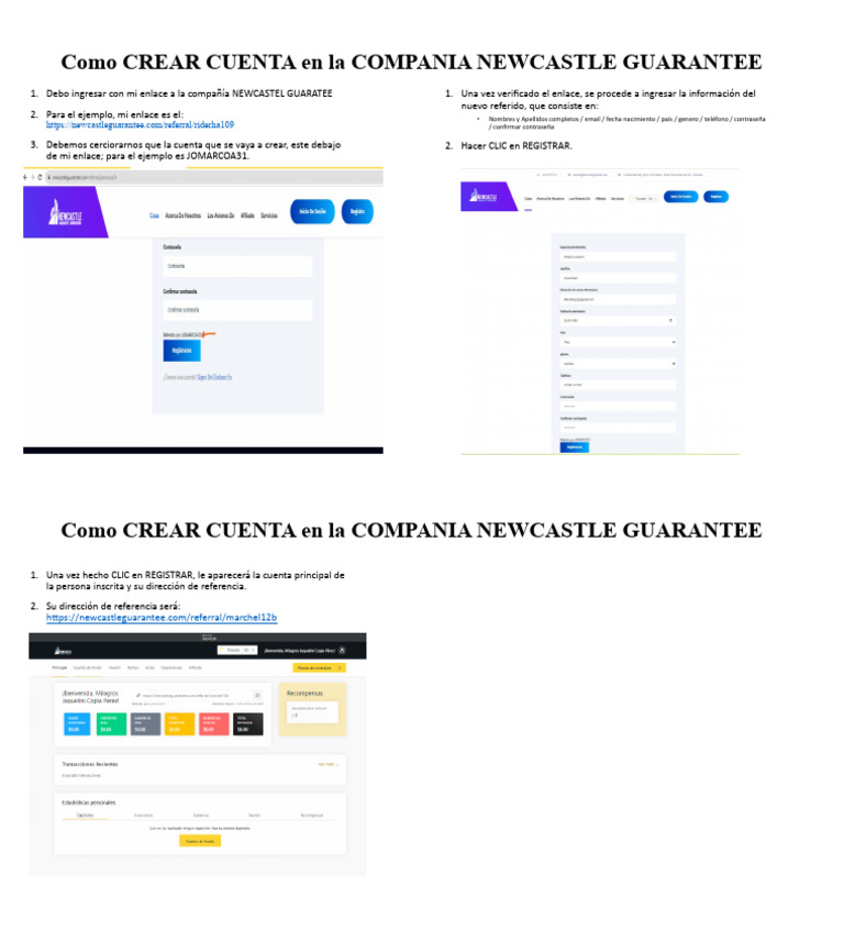 Manual Newcastle-Como Crear Cuenta | PDF