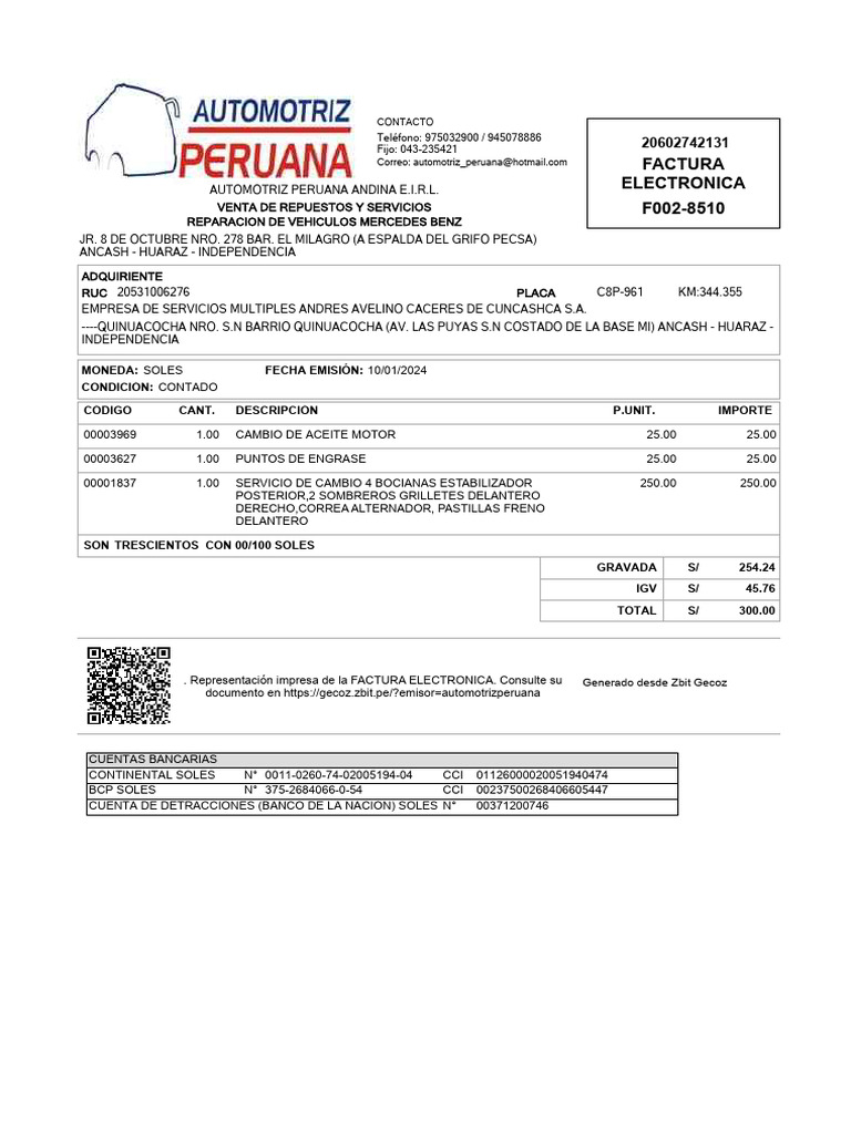 Factura Electronica f002 8510 | PDF