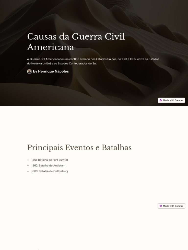Causas Da Guerra Civil Americana | PDF