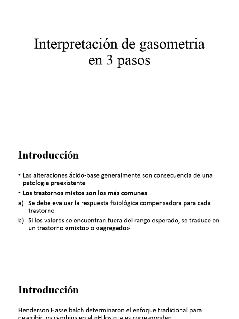Interpretacion Gasometria 3 Pasos | PDF | Fisiología | Emergencias Médicas