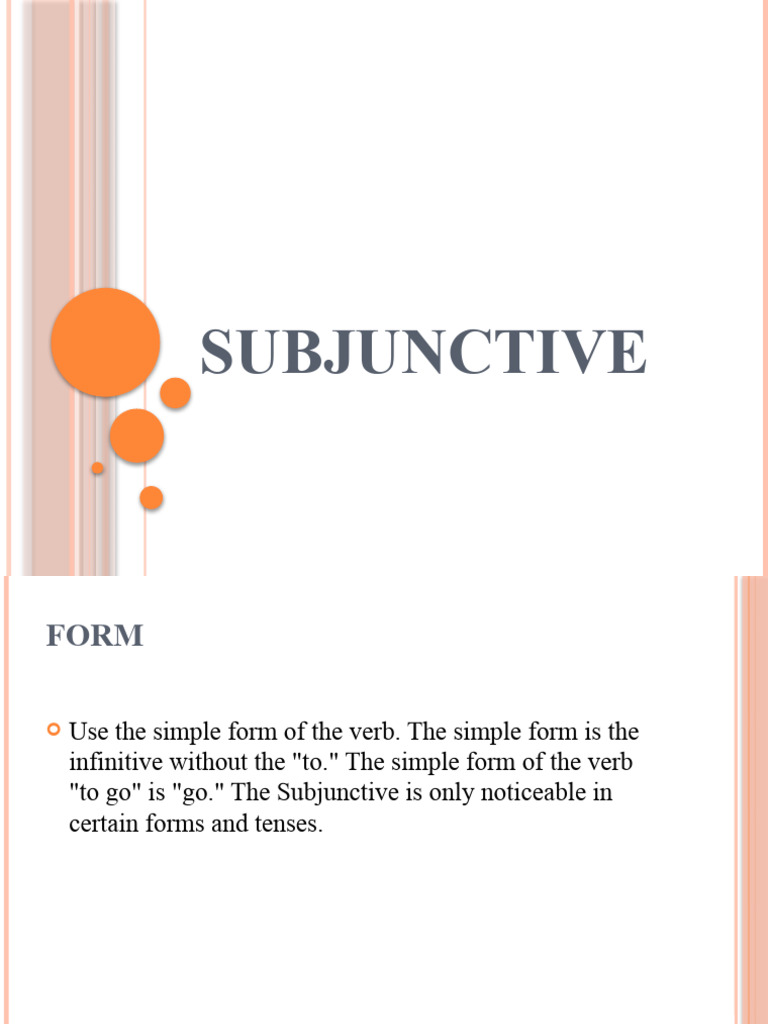 Subjunctive | PDF | Verb | Grammatical Tense